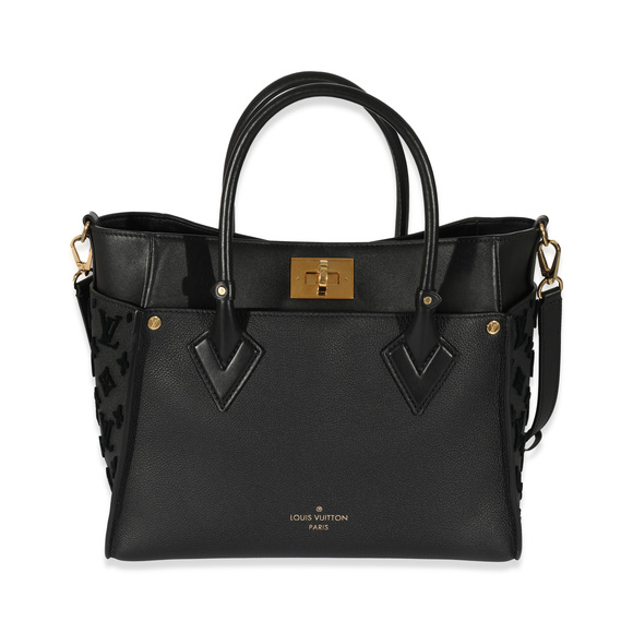 Louis Vuitton | Bags | Louis Vuitton Black Calfskin On My Side Mm ...